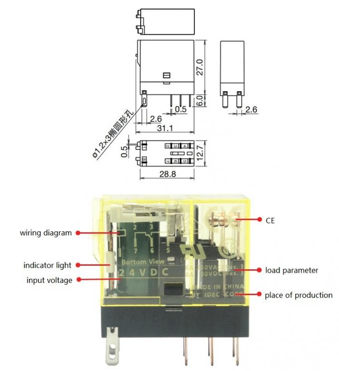 IDEC Slim Power Relay RJ2S-CL-D24V Solar Cell Stringer Parts